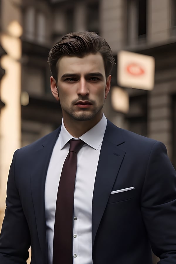 handsome italian mafia man, we | image created by | Tensor.Art