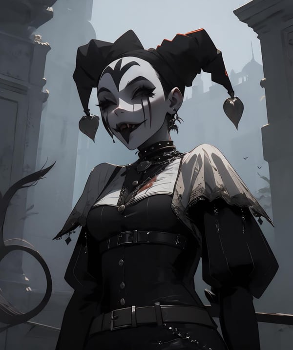 dark theme, jester, 1girl, sta | image created by | Tensor.Art