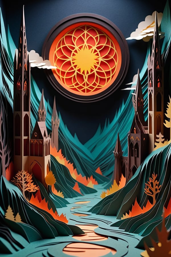 A mesmerizing paper-cut animat | image created by | Tensor.Art