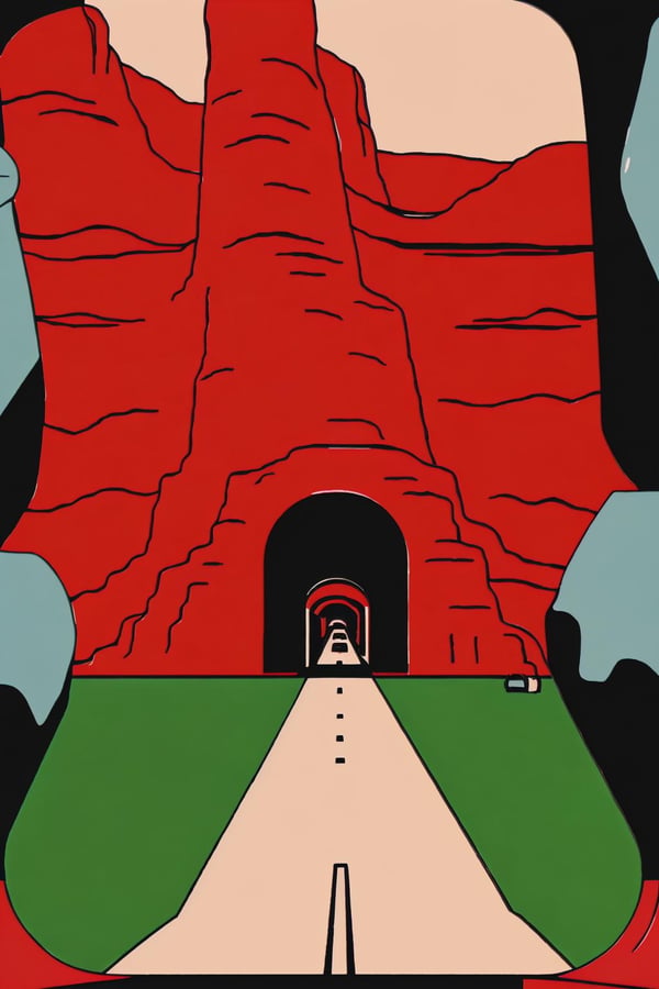 a car driving down a road in f | image created by | Tensor.Art