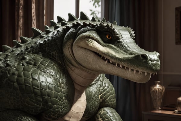 Alligator, anthro, intricate_d | image created by | Tensor.Art
