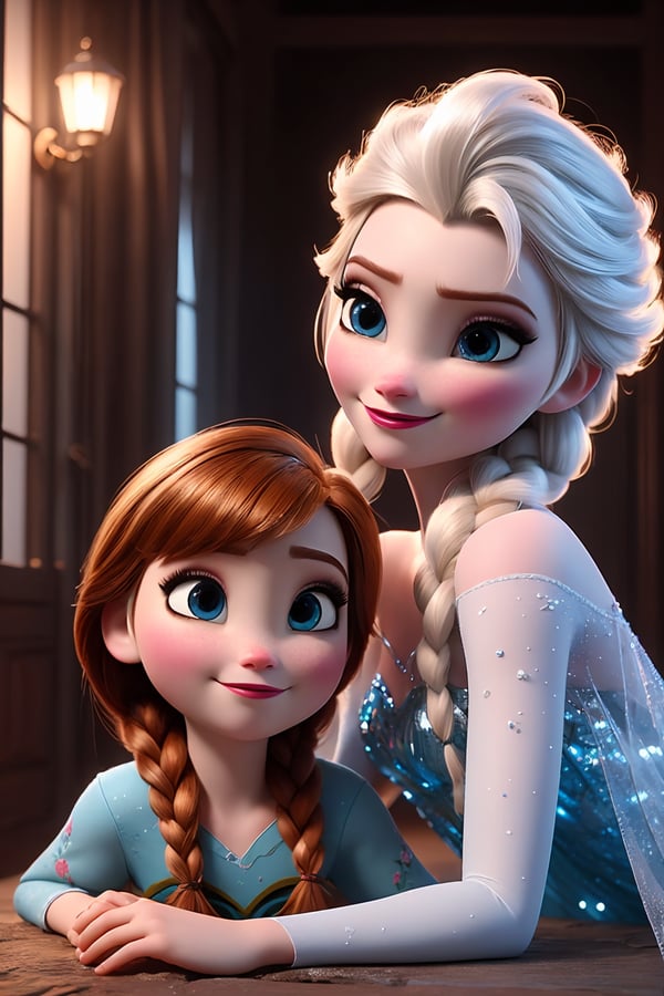Frozen anna elsa -Dall-E 3 - ElsaAnnaV1 | image created by shizuka ...