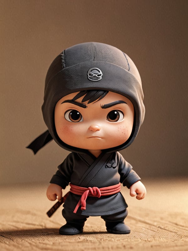 Tiny cute ninja character, sof | image created by | Tensor.Art