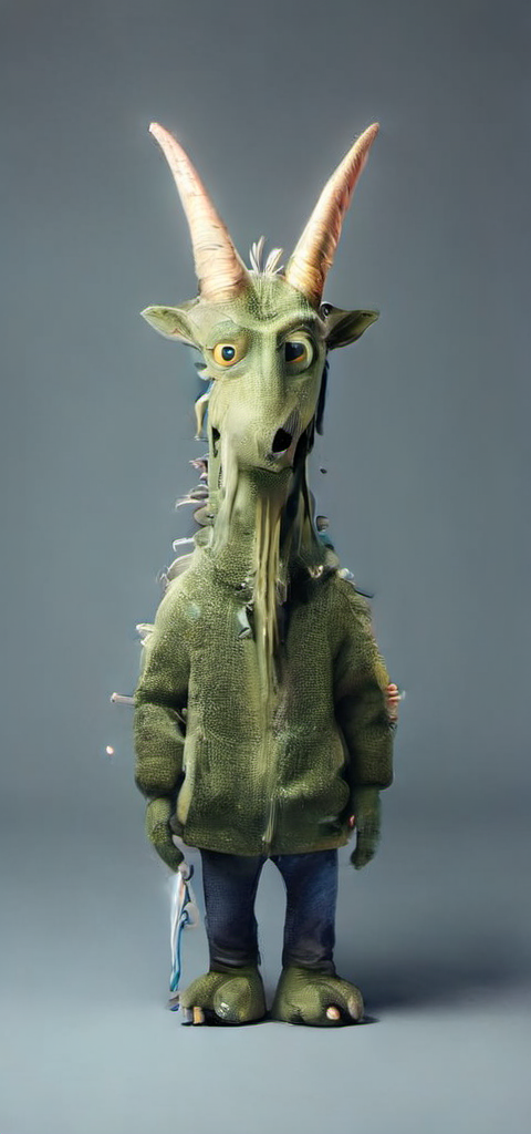 MONSTER, LONG NECK, BROKEN HOR | image created by | Tensor.Art