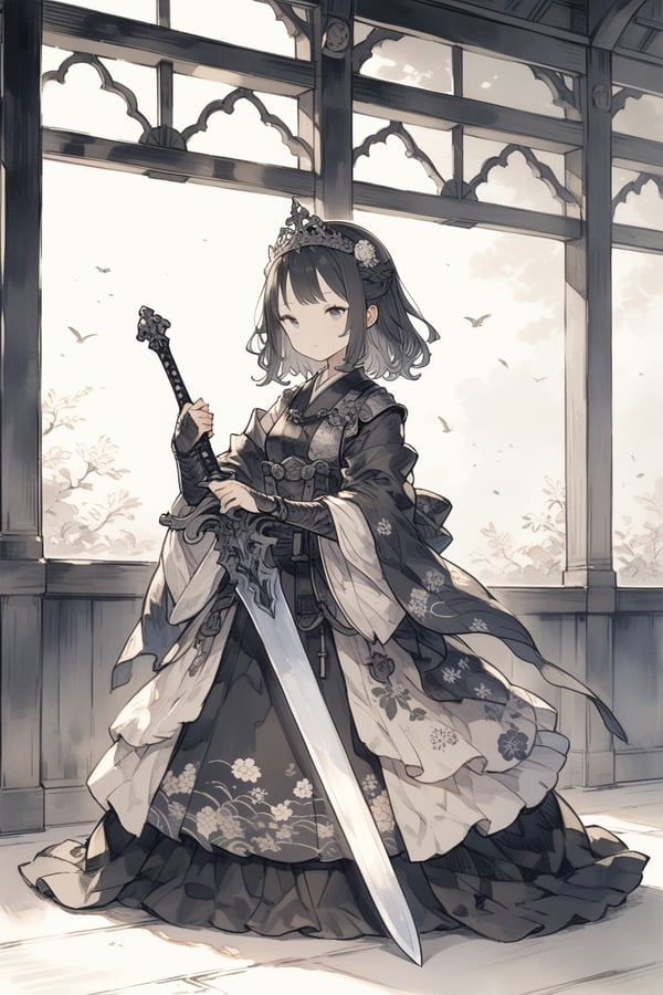 princess, 1girl, holding sword | image created by | Tensor.Art