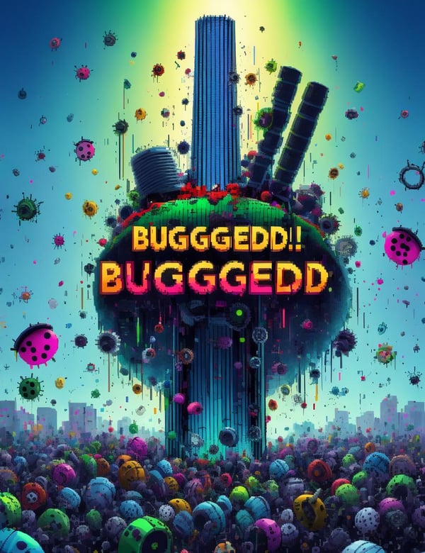 DonM8u663d, text "BUGGED!", r | image created by | Tensor.Art