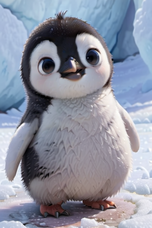 penguin, cute, adorable, fluff | image created by | Tensor.Art