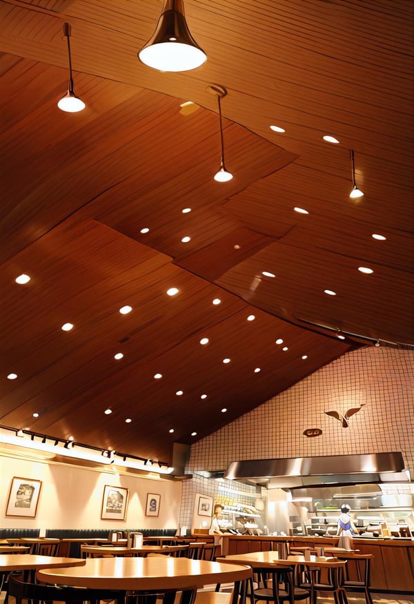 scenery, ceiling light, indoor | image created by | Tensor.Art