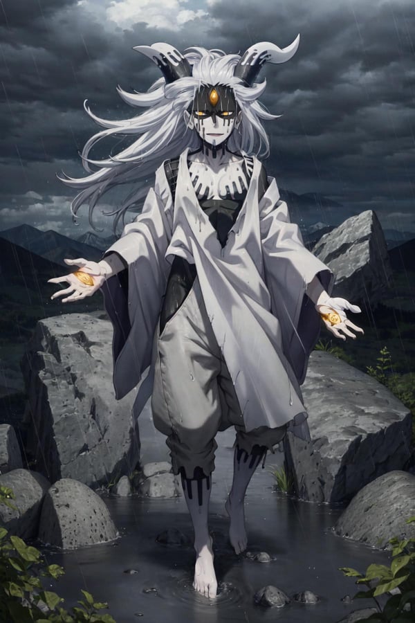 Momoshiki, 1boy, two-tone skin | image created by | Tensor.Art