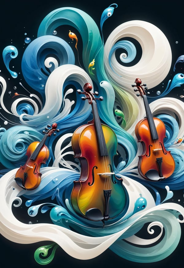 DonMW4t3r3l3XL string quartet, | image created by | Tensor.Art
