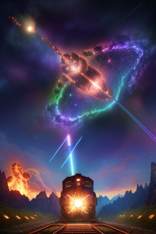 train, galaxy, AND glowing, Ph | image created by | Tensor.Art