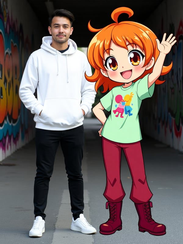 Real-life and anime fusion - 2024-12-15 16:37:05 | image created by ...