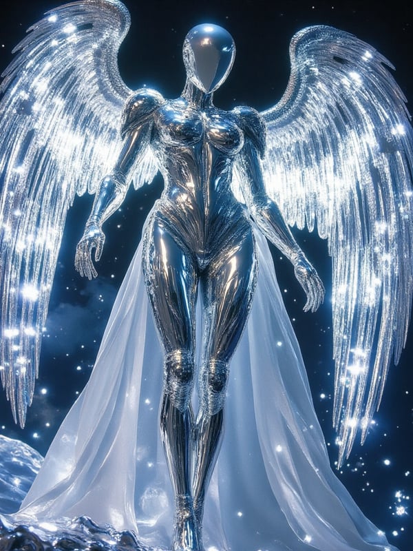 High-Detail Cyberpunk Angel_Metallic - v2 | Tensor.Art | Tensor.Art