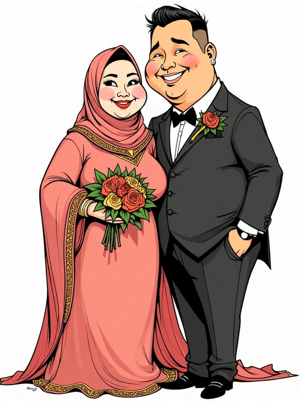 Caricature_Wedding - 2025-01-05 12:47:36 | FLUX - LORA | Tensor.Art