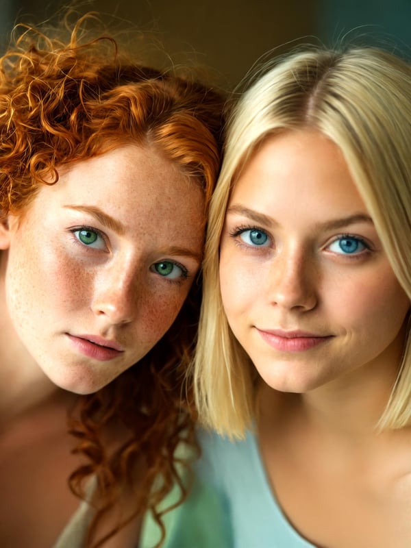 2girls, portrait of two women | image created by | Tensor.Art