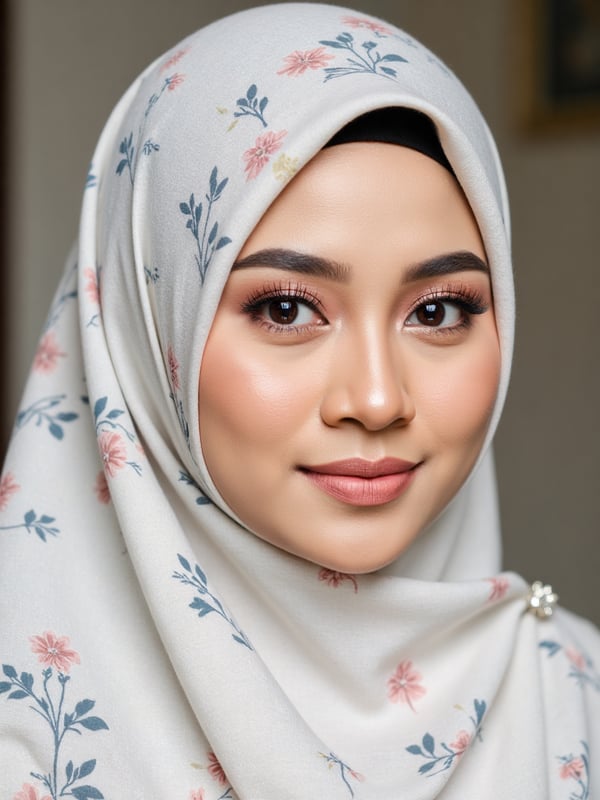 HIJAB PASHMINA MOTIF BUNGA | Tensor.Art | Tensor.Art