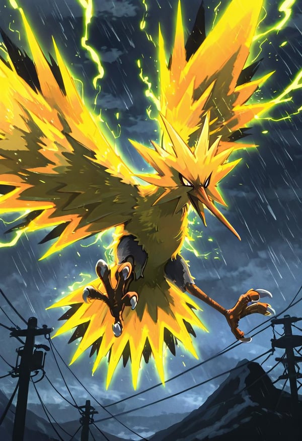 Zapdos: Legendary Thunder Bird | Tensor.Art | Tensor.Art