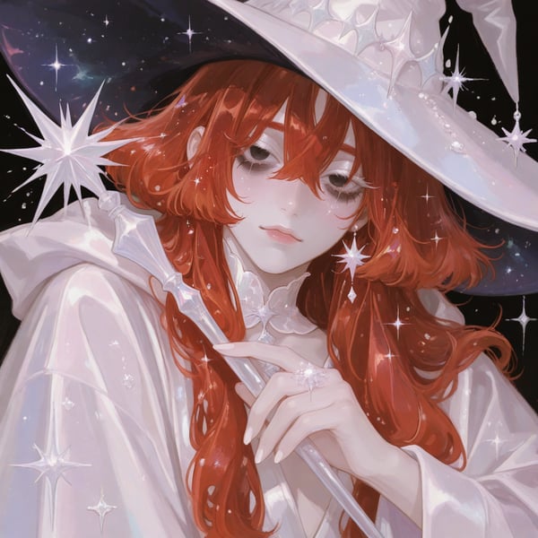 solo, 1GIRL, red hair, witch h | image created by | Tensor.Art