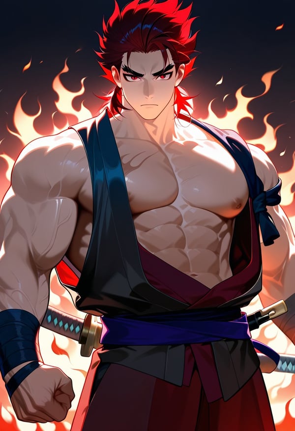 风间火月（kazama kazuki）and 炎邪（ENJA）- 侍魂 Samurai... | Tensor.Art | Tensor.Art