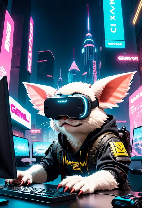 Mogwai from Gremlins, wearing | image created by NowhereManGo | Tensor.Art