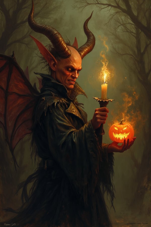 "A devilish candle, dressed up | image created by Arte del sur | Tensor.Art