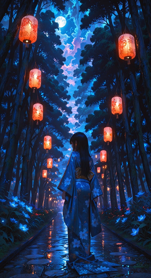 anime girl, long hair, blue ki | image created by Risk_Art | Tensor.Art