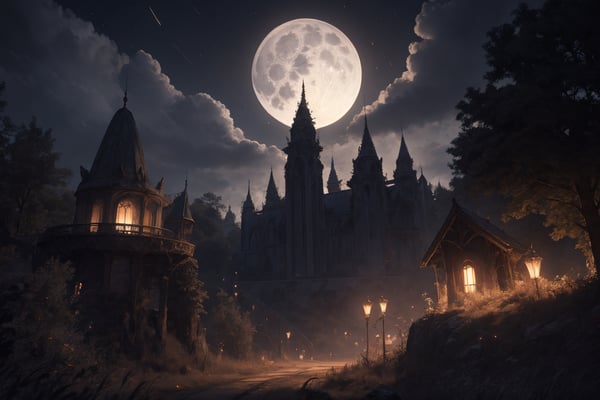 mythical nightscape featuring | image created by nocor1i8 | Tensor.Art