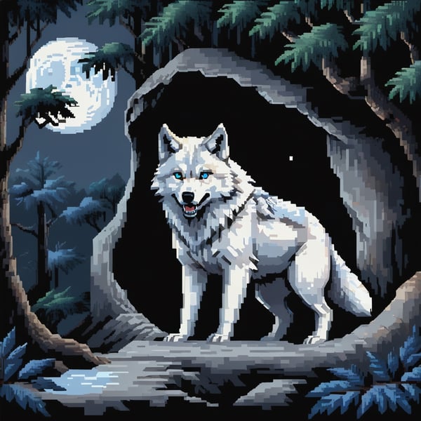 a picture of a wolf in a cave | image created by nocor1i8 | Tensor.Art