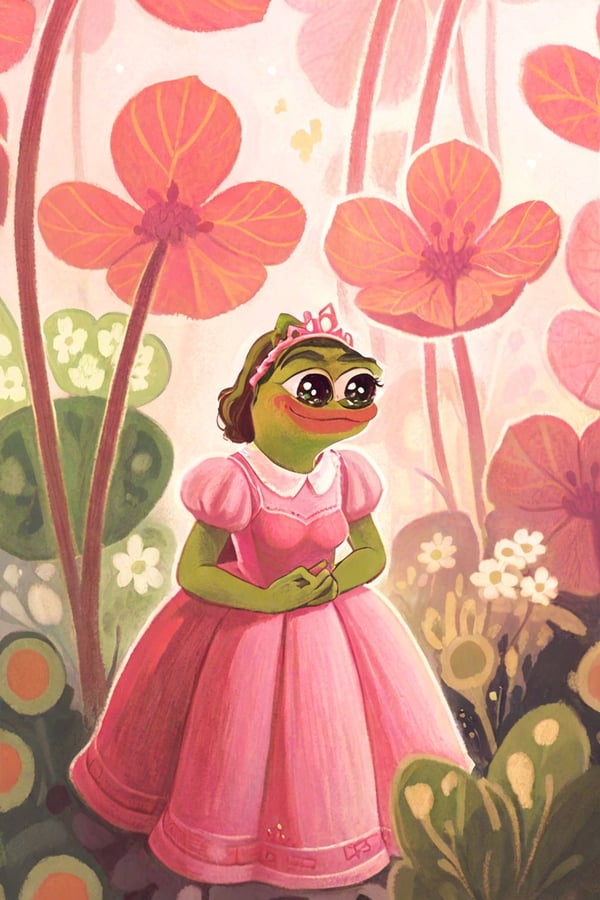 princess pepe_frog, solo, pink | image created by svyat. | Tensor.Art