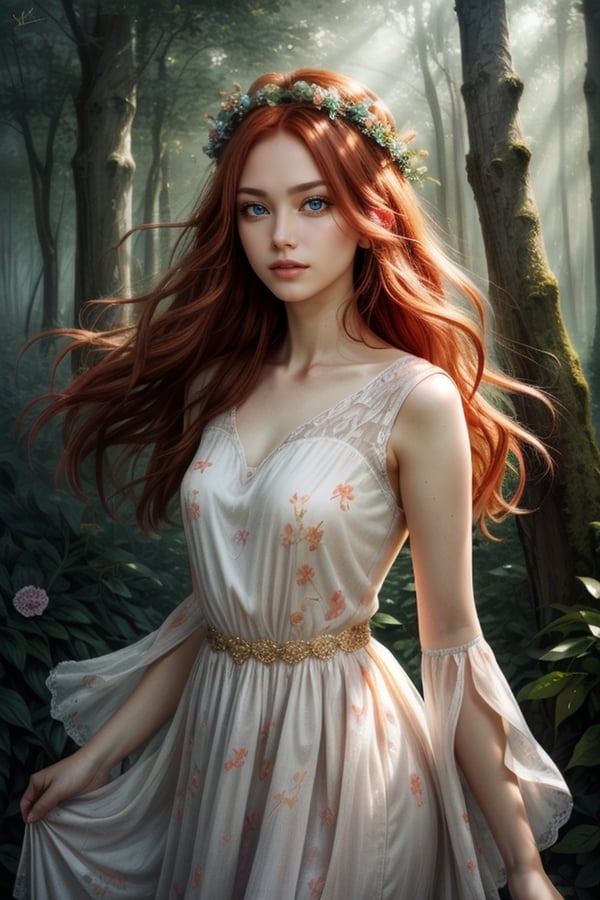redhead muse,beautiful detaile | image created by santibaigo | Tensor.Art