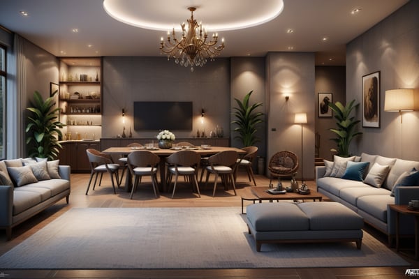 modern interior render with sd | image created by NeonLion92 | Tensor.Art