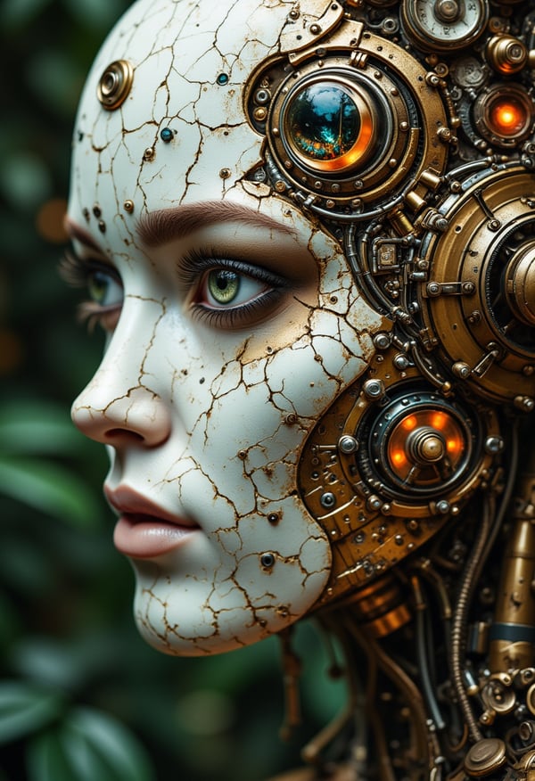 steampunk android portrait, cr | image created by NukeA.I | Tensor.Art