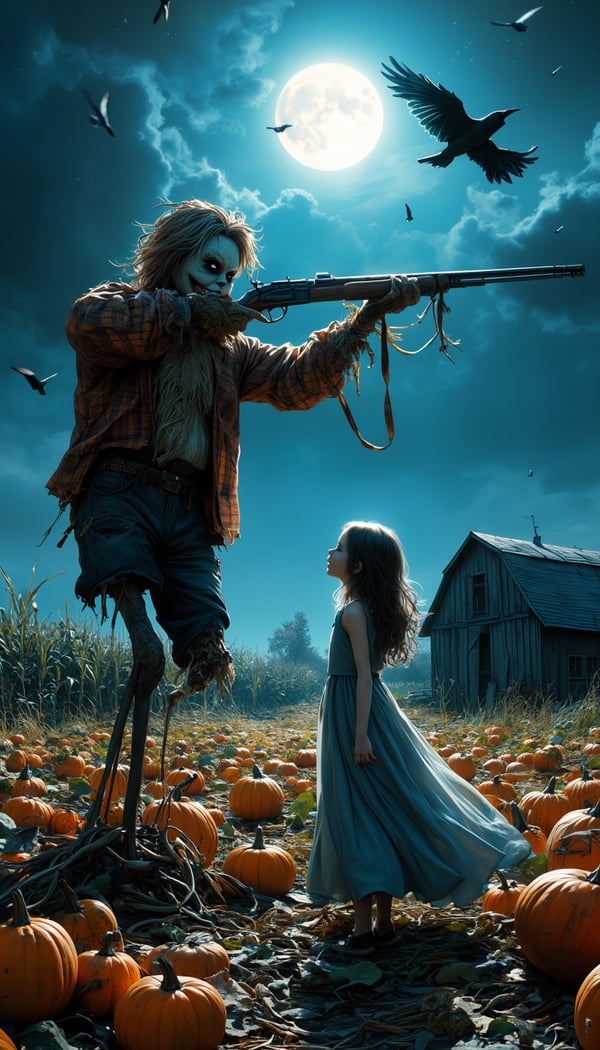 Scary, but not for her. | image created by 3rror | Tensor.Art