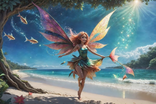 Fairies fishing on the beach | image created by FutureFemPhysique ...