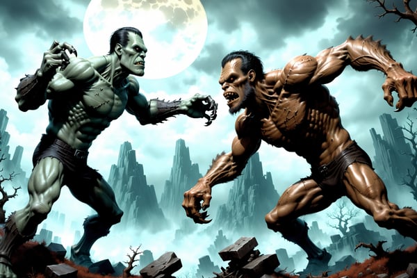 Monster Fight | image created by Sparthano | Tensor.Art
