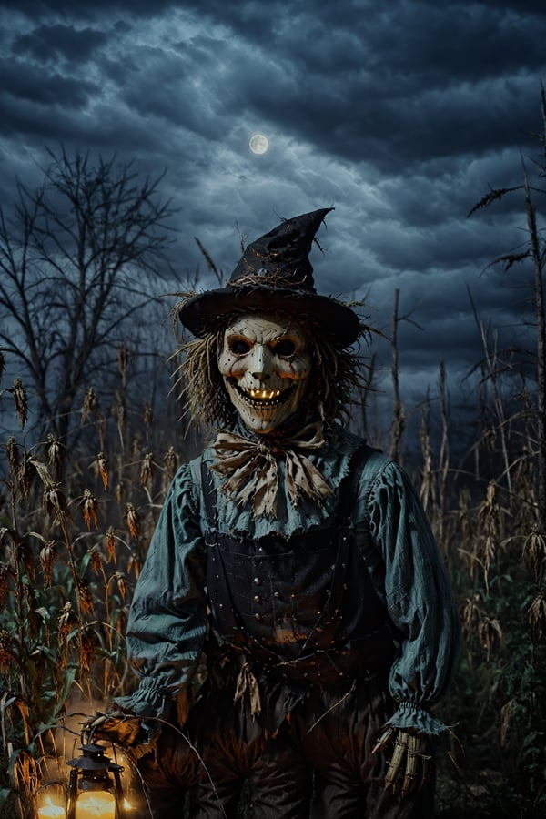 . ,creepy scarecrow ,candel, | image created by ctmaker | Tensor.Art
