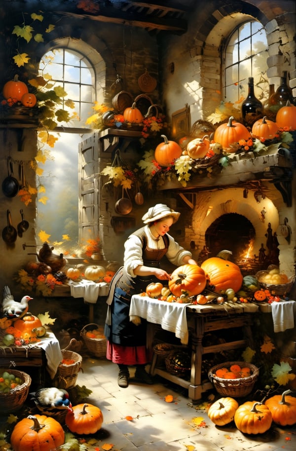 Preparing Pumpkin for Thanksgi | image created by miramura101 | Tensor.Art