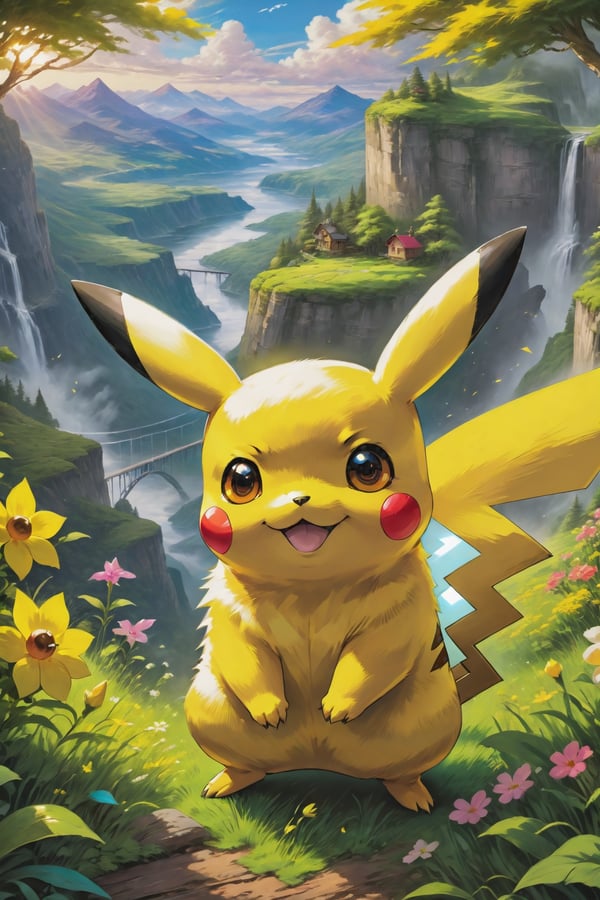 Pikachu in Fantasy World | image created by miramura101 | Tensor.Art