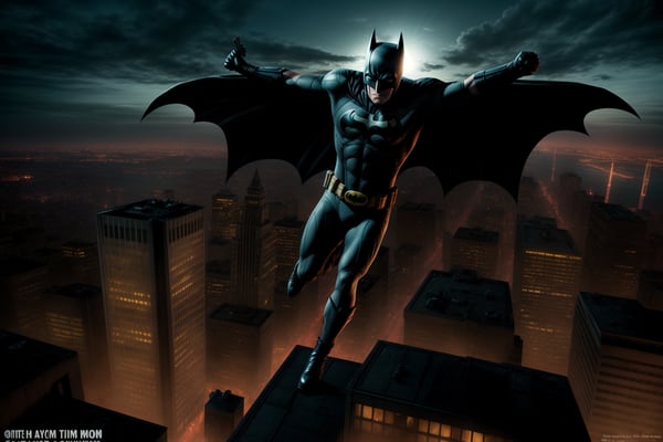 batman beyond in flight, full | image created by Lunaseas | Tensor.Art