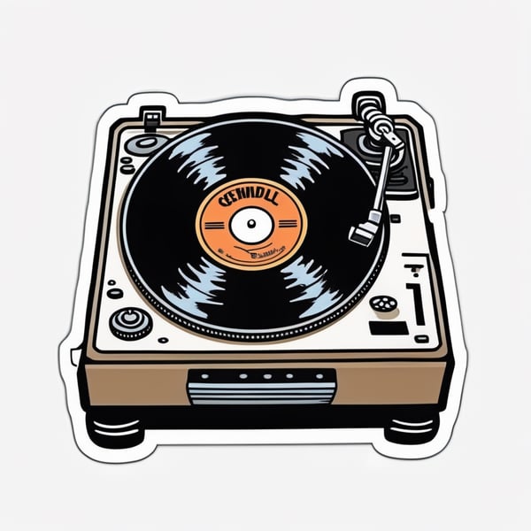 sticker, cartoon record on re | image created by Freddy Bloggs | Tensor.Art