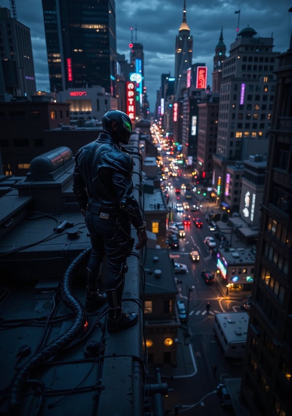 A dark and gritty cityscape at | image created by FuturEvoLab | Tensor.Art