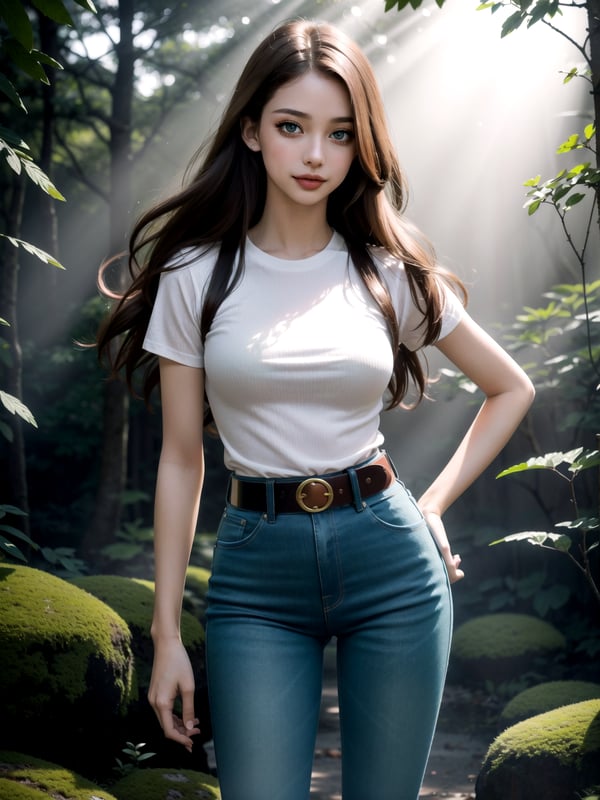 T-shirt and Jeans Girl Astro~R | image created by Frisso83 | Tensor.Art