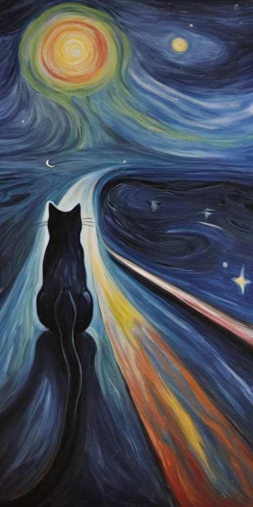 Edvard Munch style oil paintin | image created by Romario | Tensor.Art