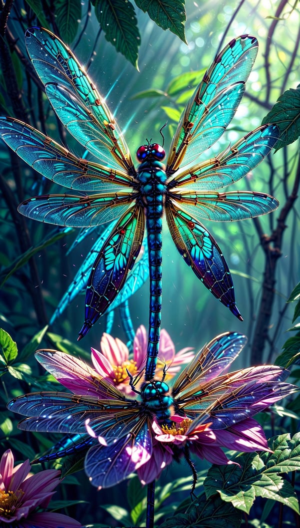 a beautiful glowing (1 dragonf | image created by Agone | Tensor.Art