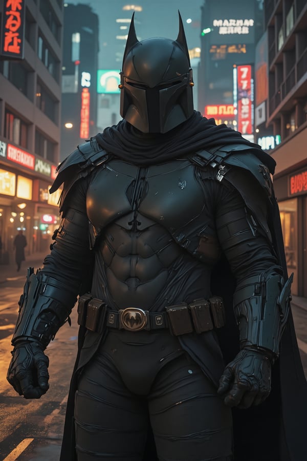 Mandalorian Batman emerges f | image created by Wiechutoja | Tensor.Art