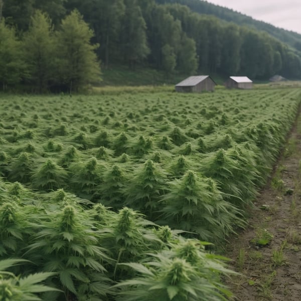 landscape of weed farm, windy, | image created by alex_m | Tensor.Art
