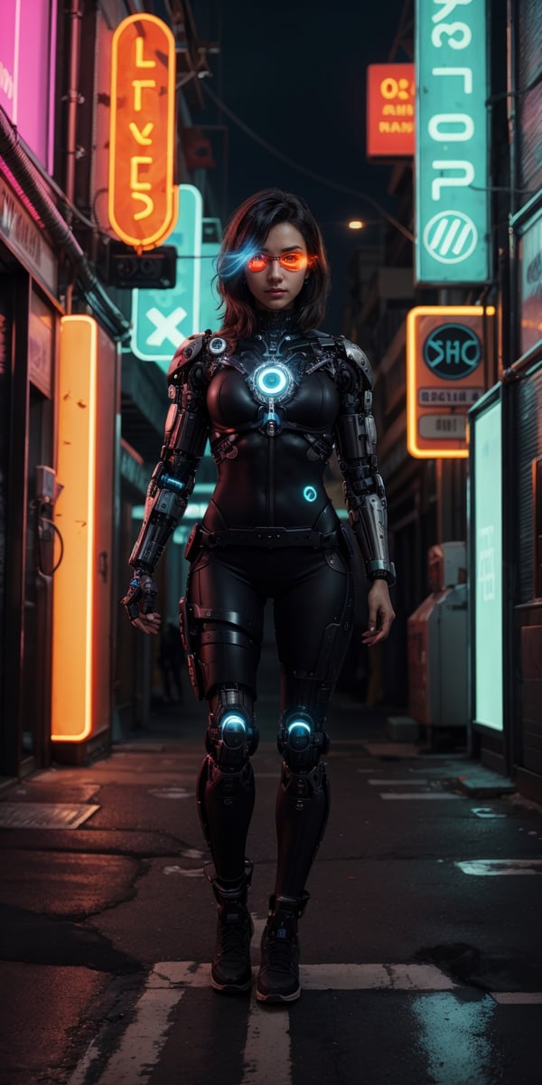 A cyborg detective with a cybe | image created by Caption Master ...