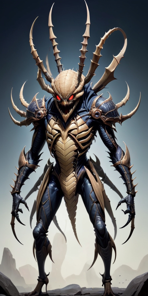 A towering creature with multi | image created by Caption Master ...