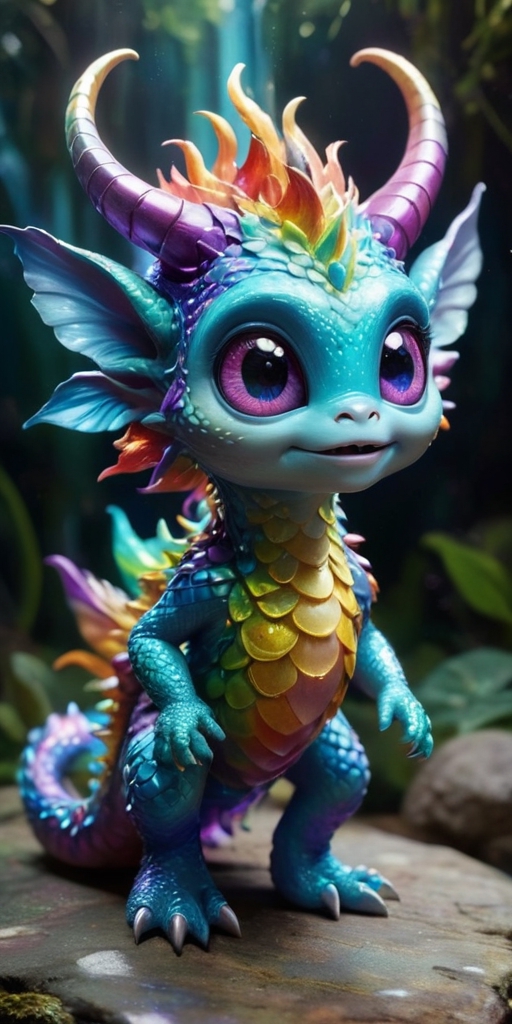 A baby monster with scales as | image created by Caption Master ...