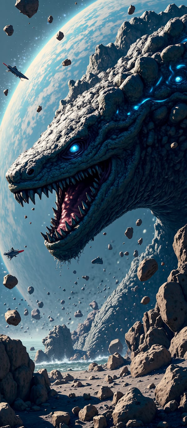 A colossal alien monster is se | image created by Caption Master ...